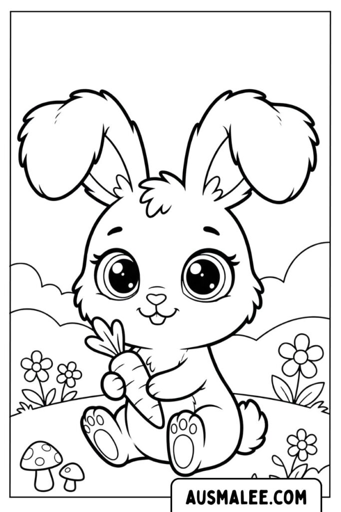 20 Hase Ausmalbild kostenlos zum Ausdrucken für Kinder