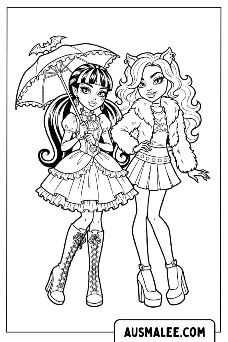 20 coole Monster High Ausmalbilder kostenlos zum Ausdrucken