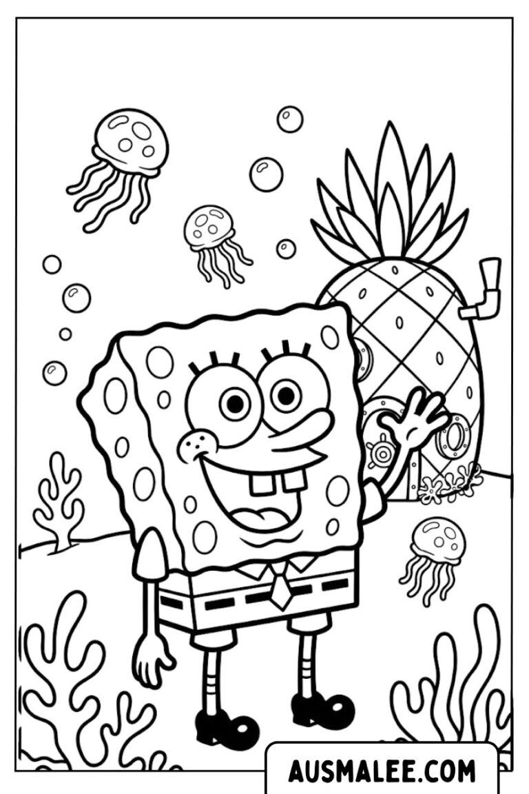 20 Ausmalbilder SpongeBob Schwammkopf kostenlos PDF