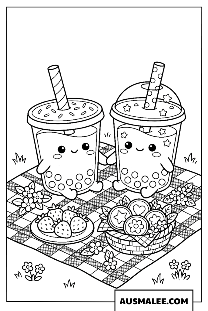 Ausmalbilder Bubble Tea