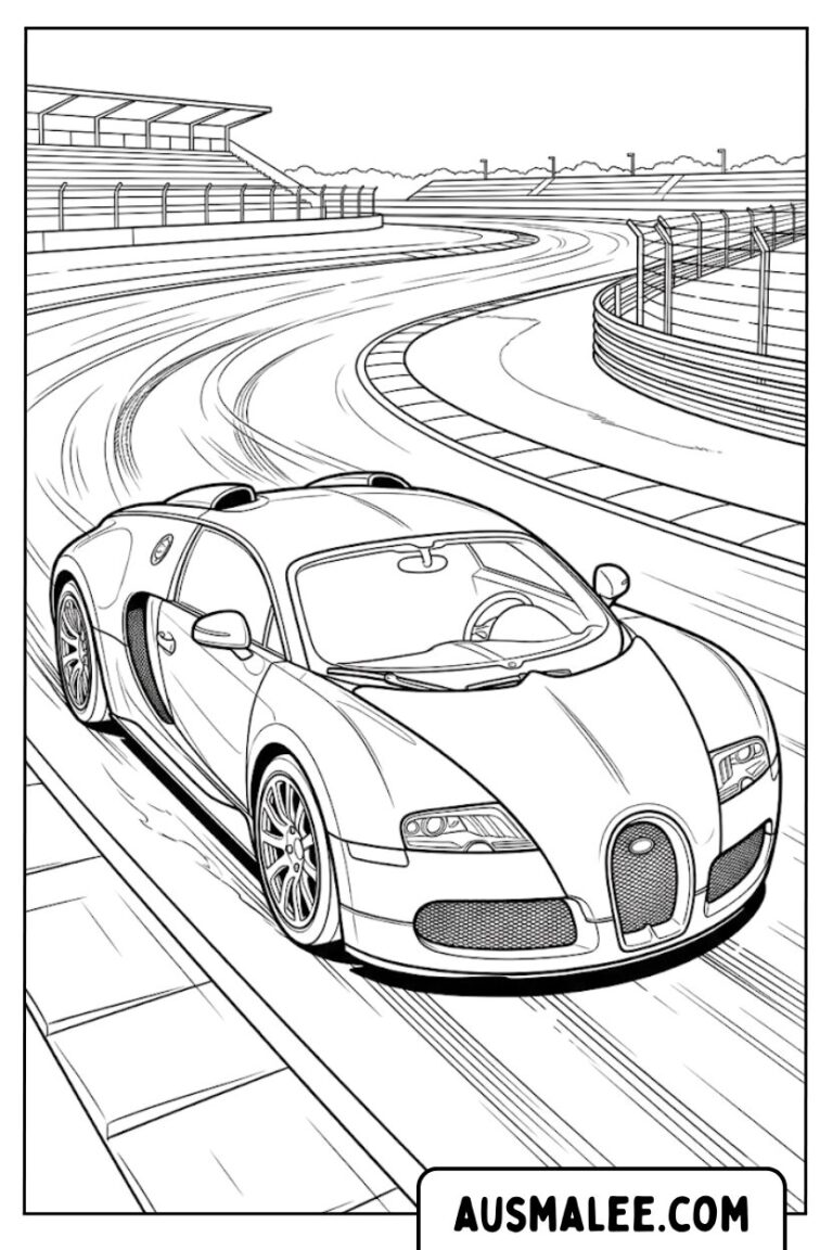 20 rasante Bugatti Ausmalbilder zum kostenlosen Ausdrucken