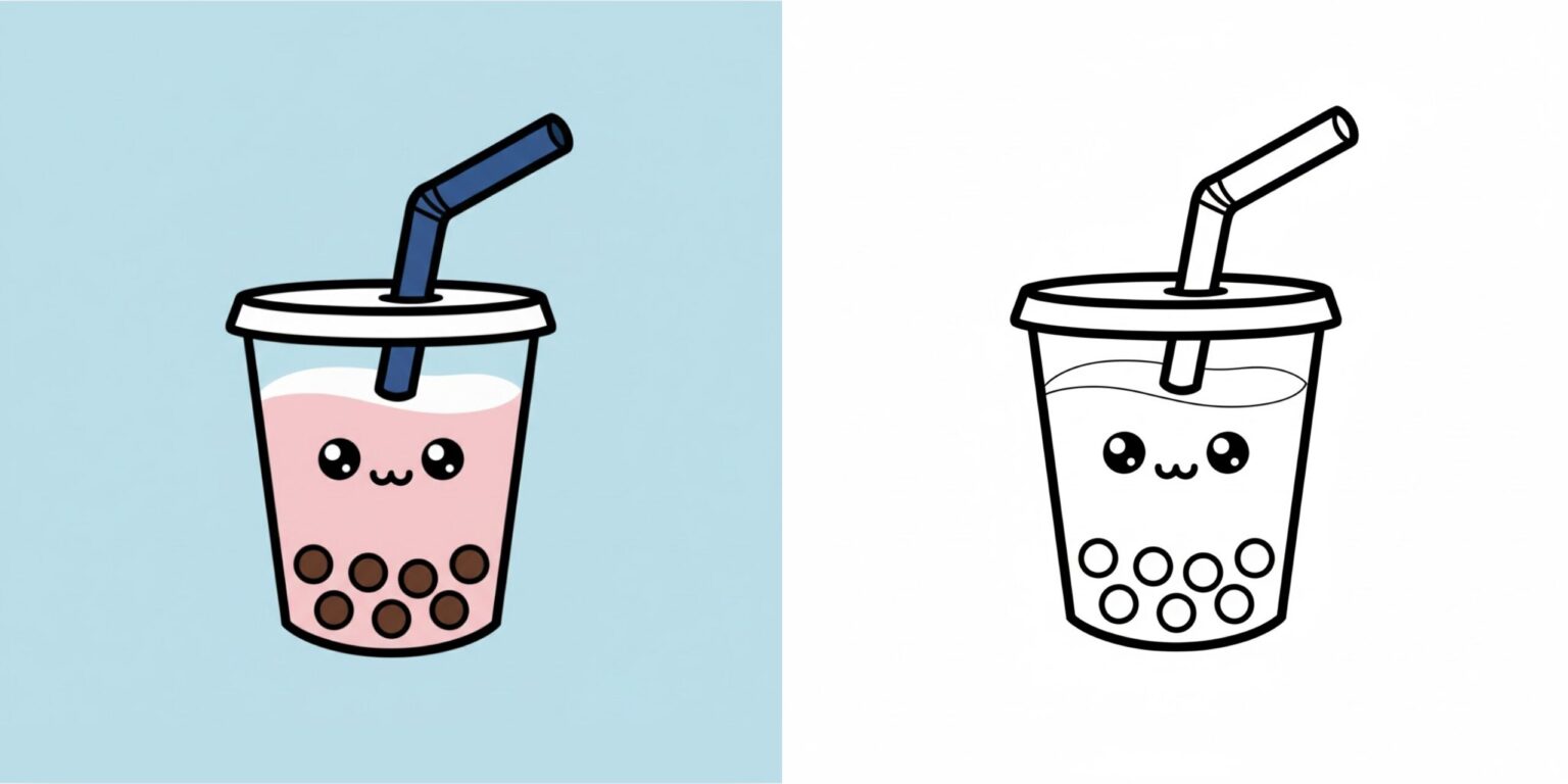 18 schattige Bubble Tea kleurplaten om gratis af te drukken