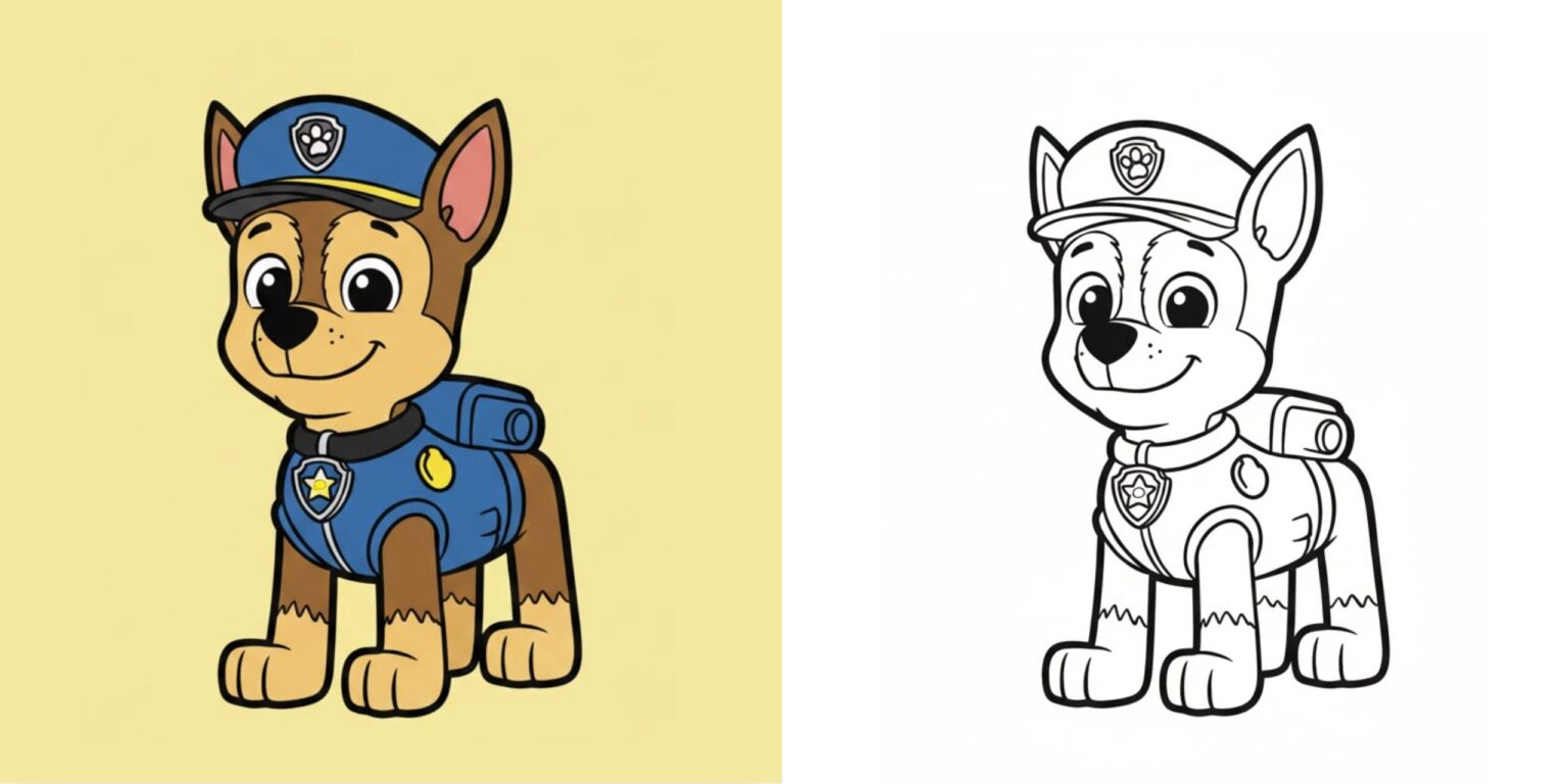 20 Free Templates for a Cool Chase Coloring Page to Print
